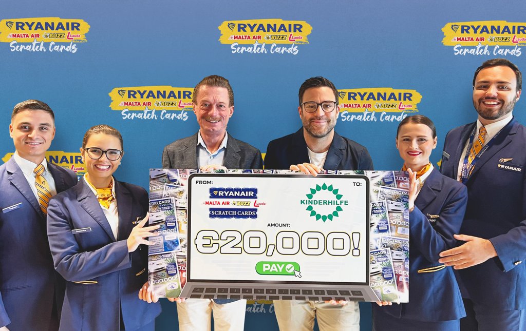 RYANAIR SPENDET STOLZ 20.000 EURO AN KINDERHILFE e.V. – Ryanair's Corporate Website
